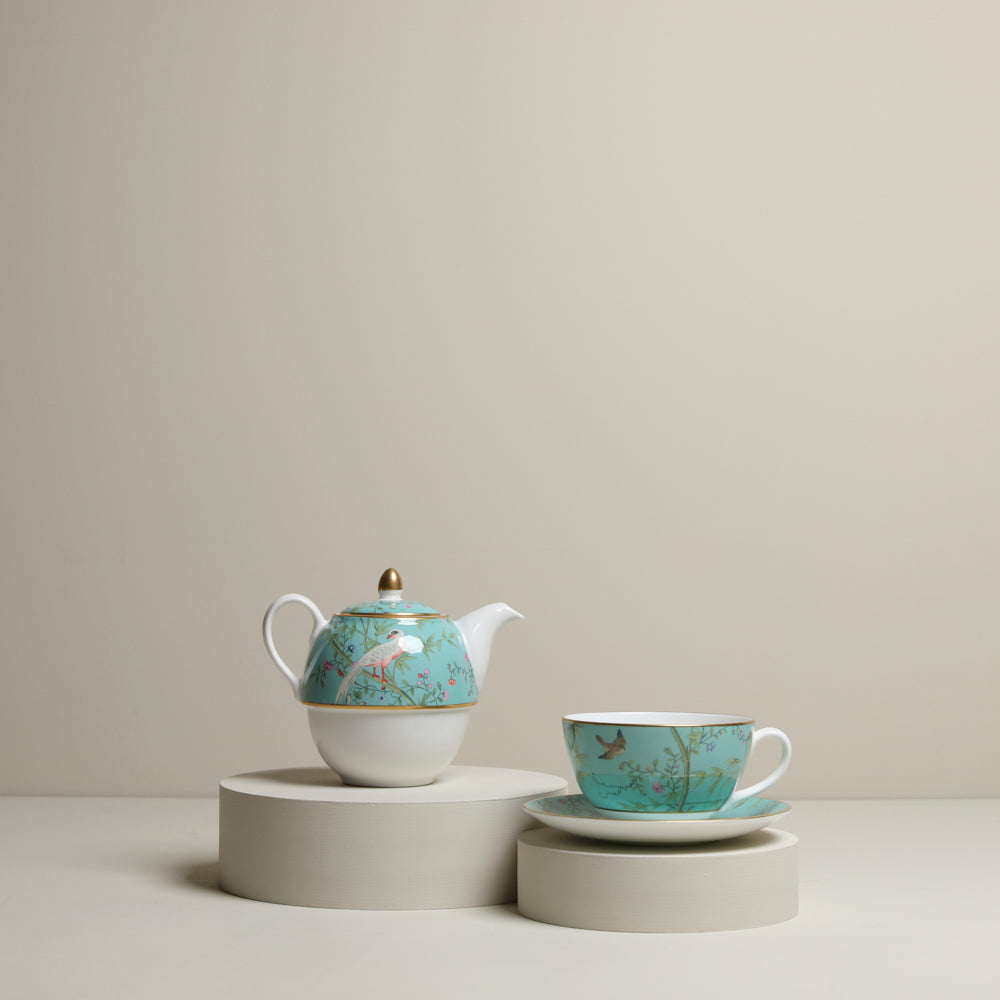 Chinese Wallpaper Tea for One Set- Leicester Blue – Chatsworth Shop