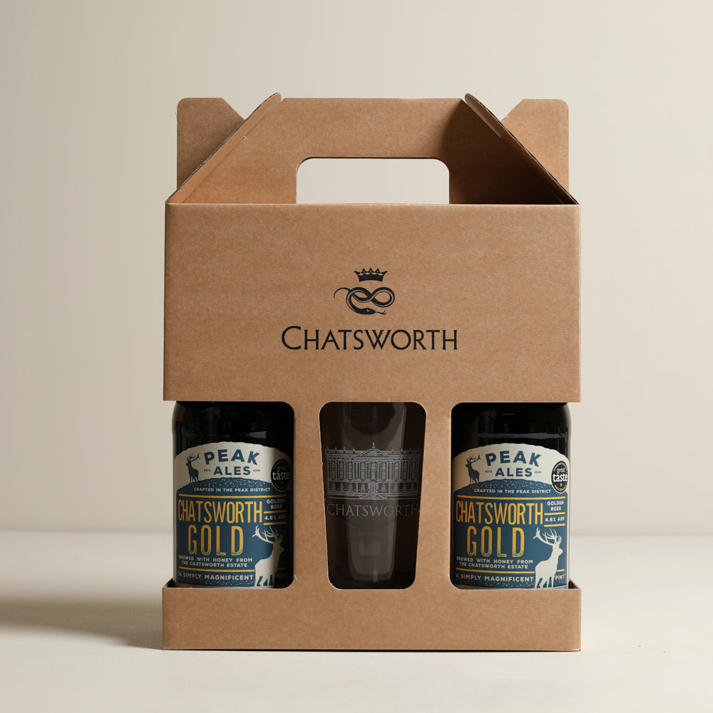 Two Chatsworth Gold and Pint Glass Gift Set